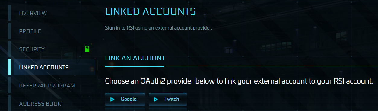 Linked 3rd Party Accounts – Roberts Space Industries Knowledge Base